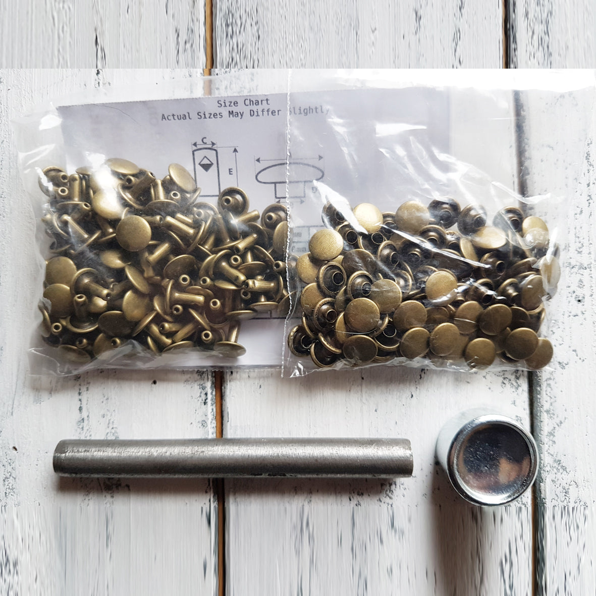 Rivet Setting Tool + 100 x Double Capped Rivets 10mm – RJ Leather Studio